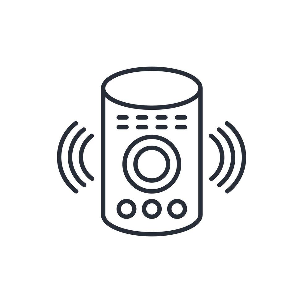 Smart speaker icon. .Editable stroke.linear style sign for use web ...