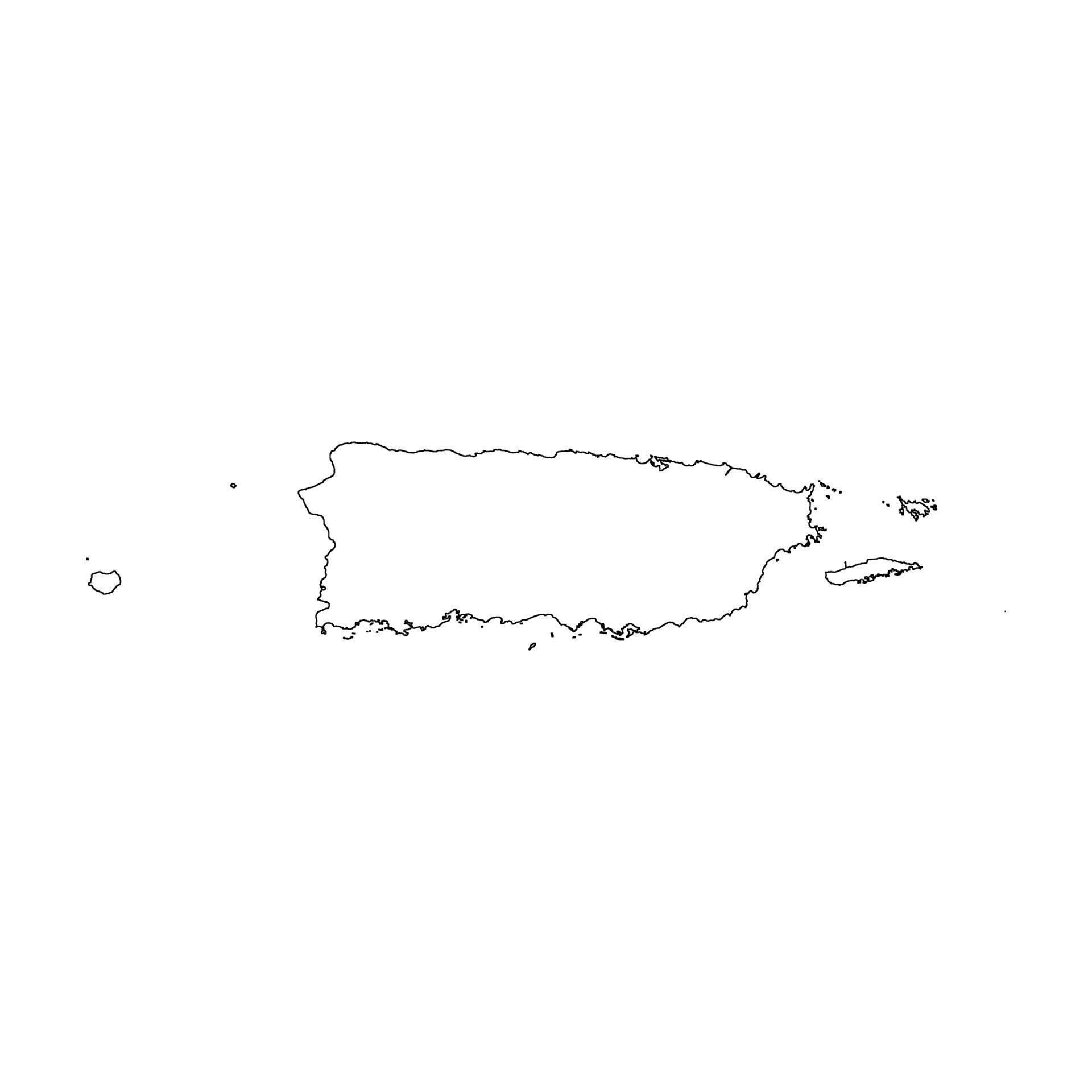 Puerto Rico blank outline map 53428047 Vector Art at Vecteezy