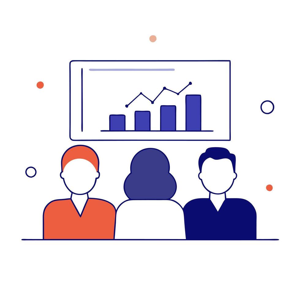 Team Collaborating Around A Glossy Data Dashboard 53433761 Vector Art At Vecteezy