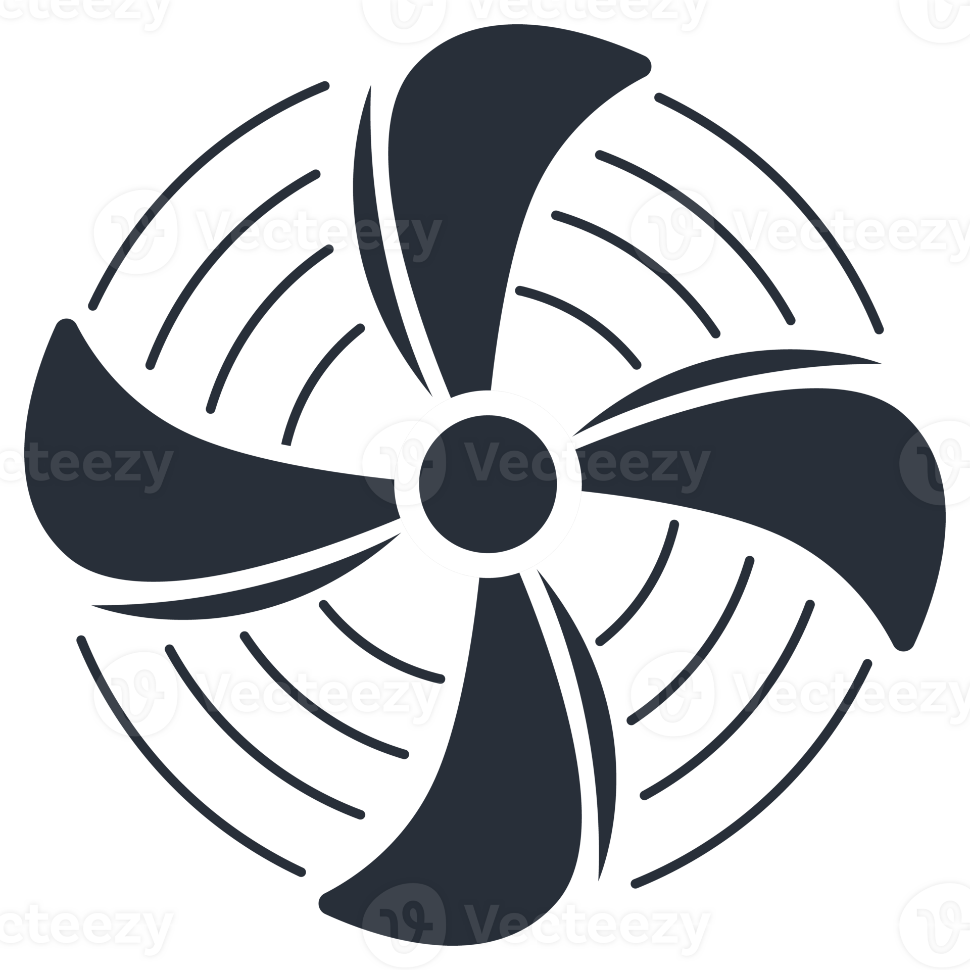 Airplane propellers and motor blades. Plane propellers set. Symbols fan rotating. 53442504 PNG