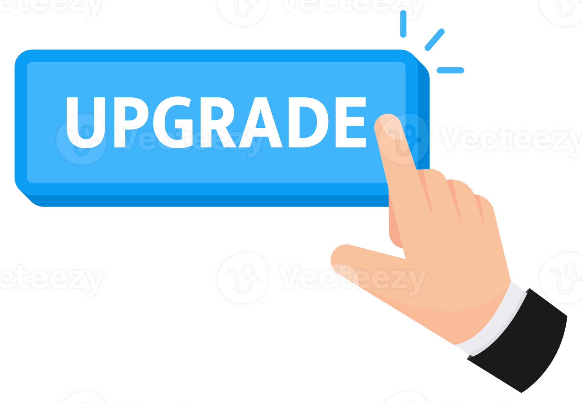 Upgrade Button With Pointer Clicking Web Button Finger Pressing Click To Upgrade Concept