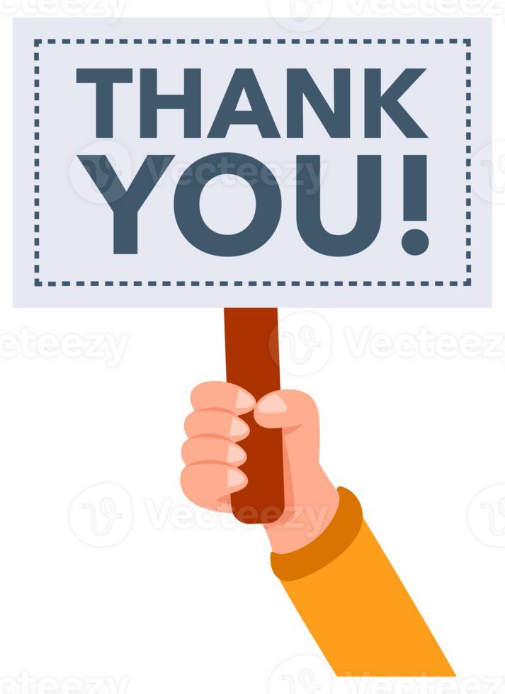 Hands Holding Signs With Thank You Text Showing Appreciation 53443706 Png