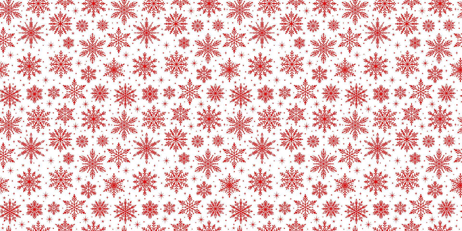 Red snowflake print, seamless repeating pattern, festive winter holiday ...