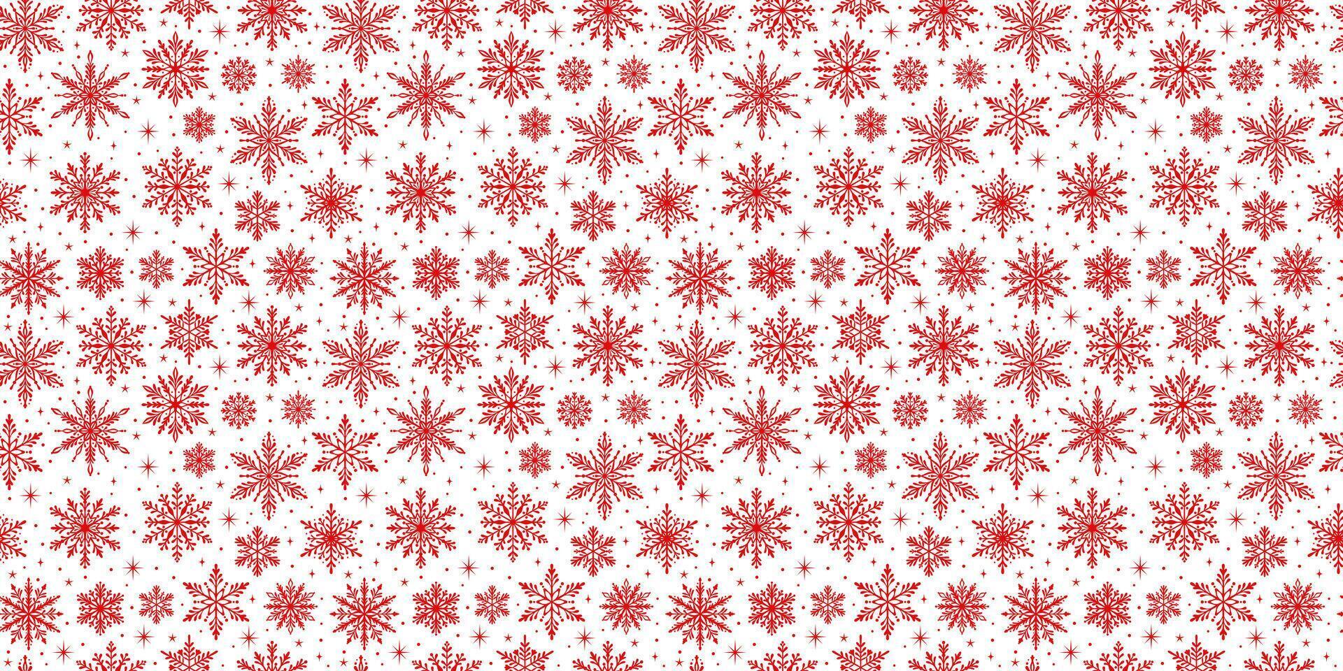 Red snowflake print, seamless repeating pattern, festive winter holiday ...