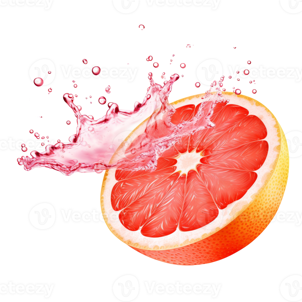 Juicy Grapefruit Slice with Fresh Splash 53449880 PNG