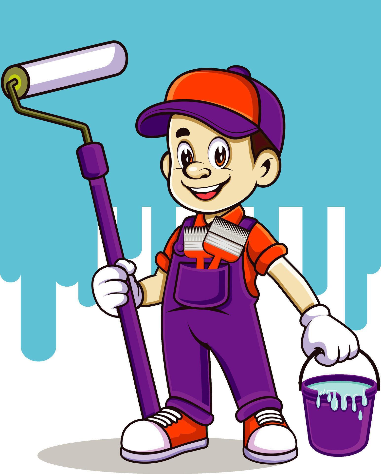 Professional house painter mascot 53456055 Vector Art at Vecteezy Professional house painter mascot 53456055 Vector Art at Vecteezy