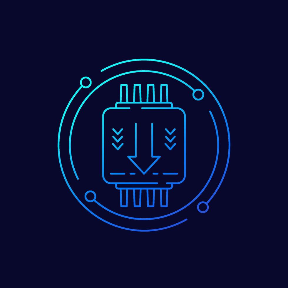 firmware update icon with chipset, linear design 53457331 Vector Art at Vecteezy