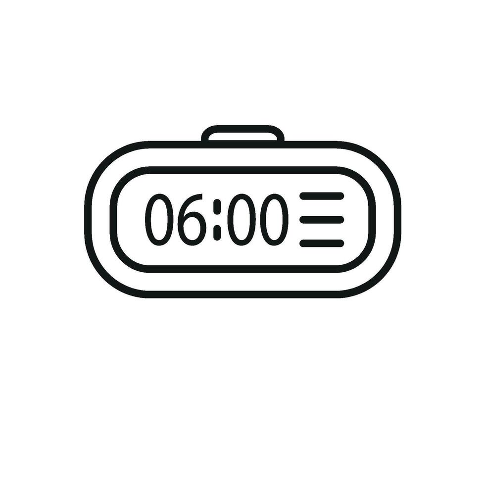 Modern graphic portraying a simple alarm clock icon design concept ...