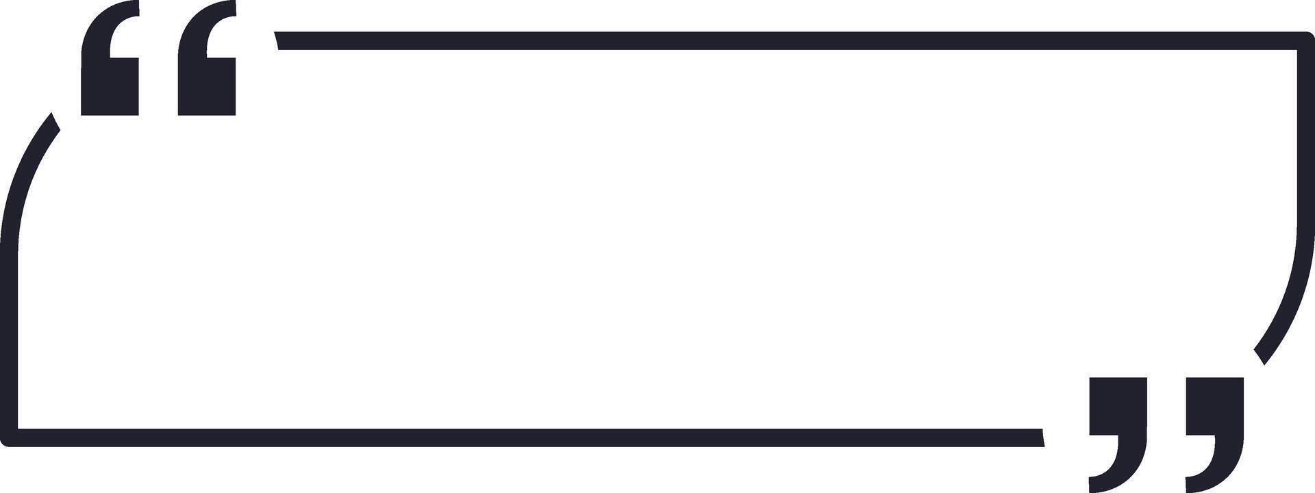 Rectangular quote box featuring quotation marks, framing an empty space ...