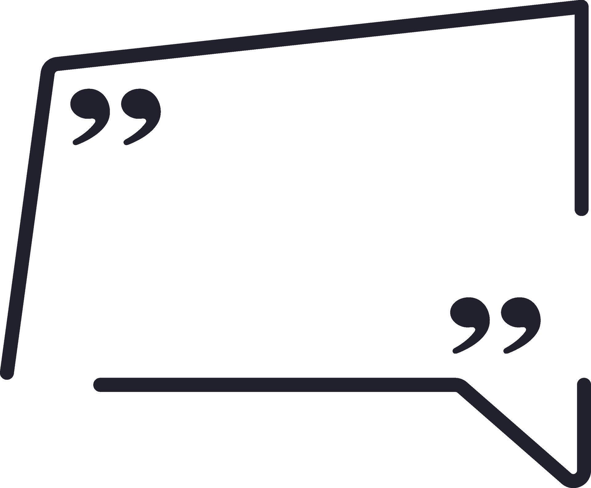 Hand drawn speech bubble featuring quotation marks offers ample space ...