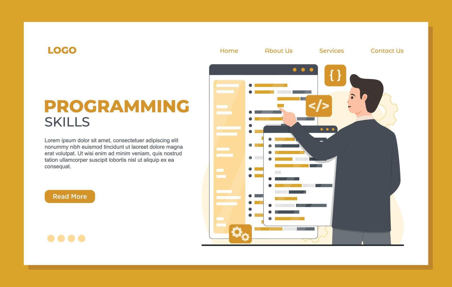 Programming, coding, software development concept. flat design ... Programming, coding, software development concept. flat design ...