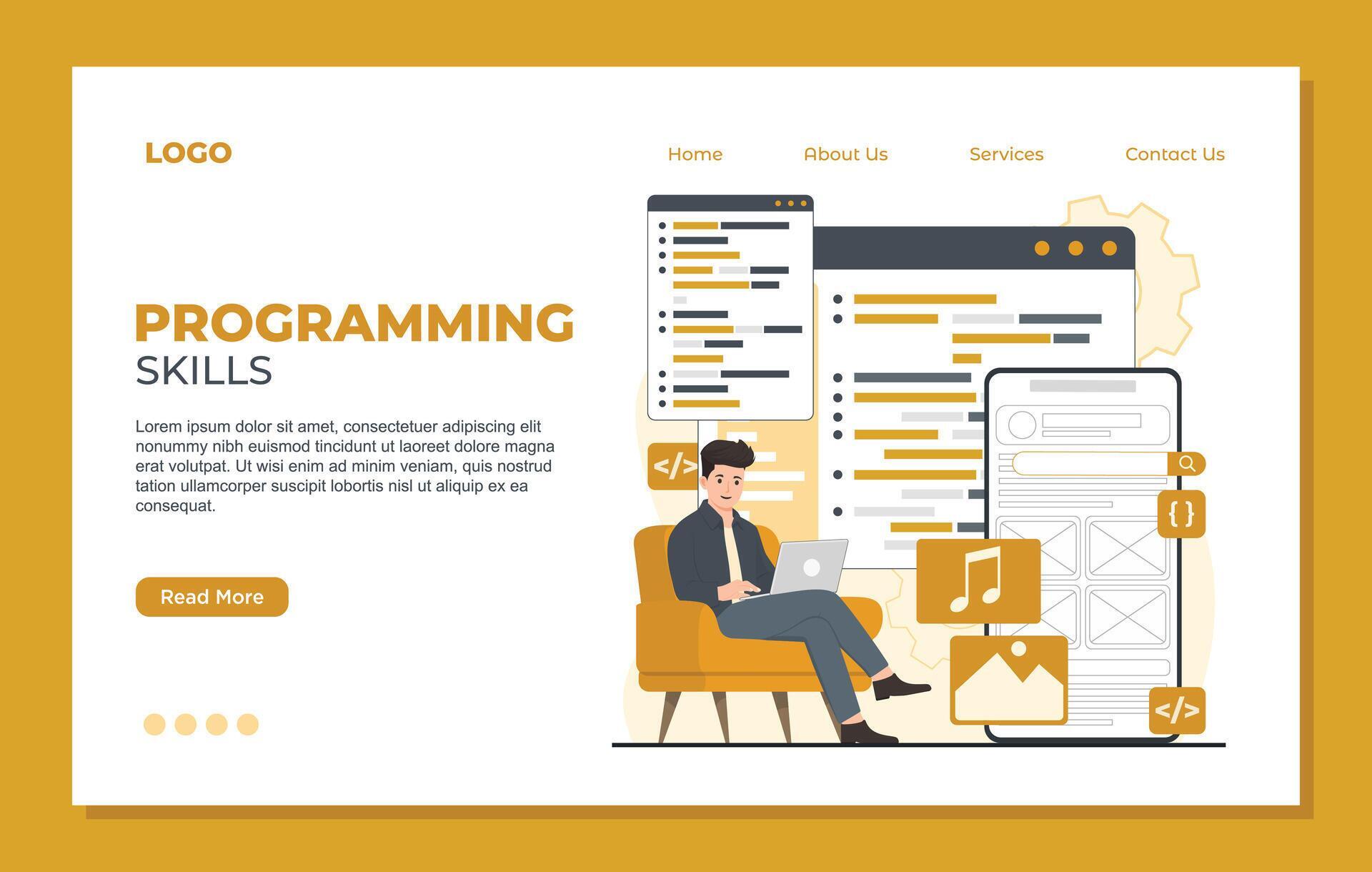 Programmer concept landing page 53474049 Vector Art at Vecteezy