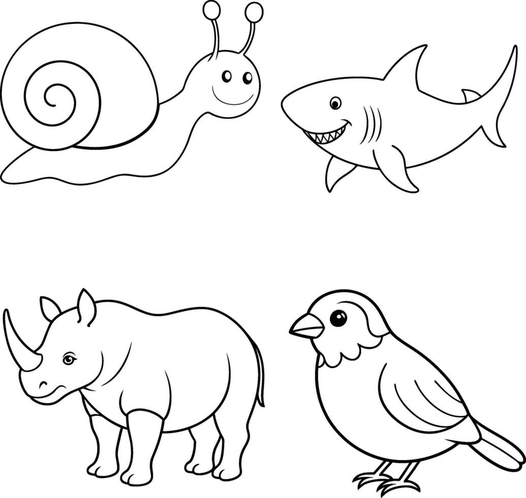Cute Animals Line Art Illustration 53478089 Vector Art at Vecteezy Cute Animals Line Art Illustration 53478089 Vector Art at Vecteezy