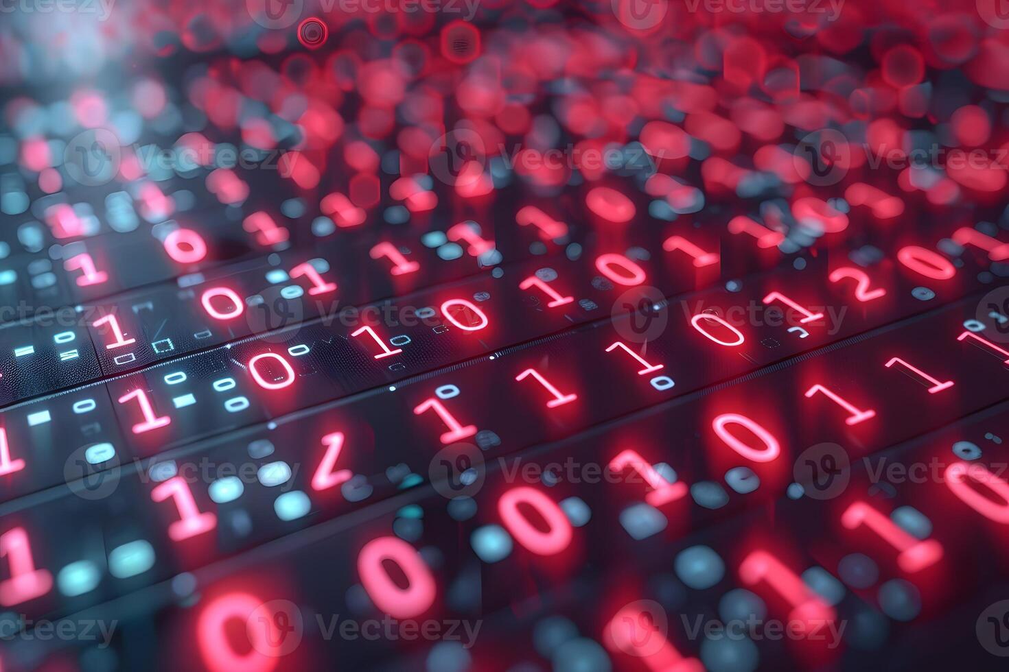 Binary Code in Red and Blue - Futuristic Digital Data Concept for Technology Background 53481988 ...