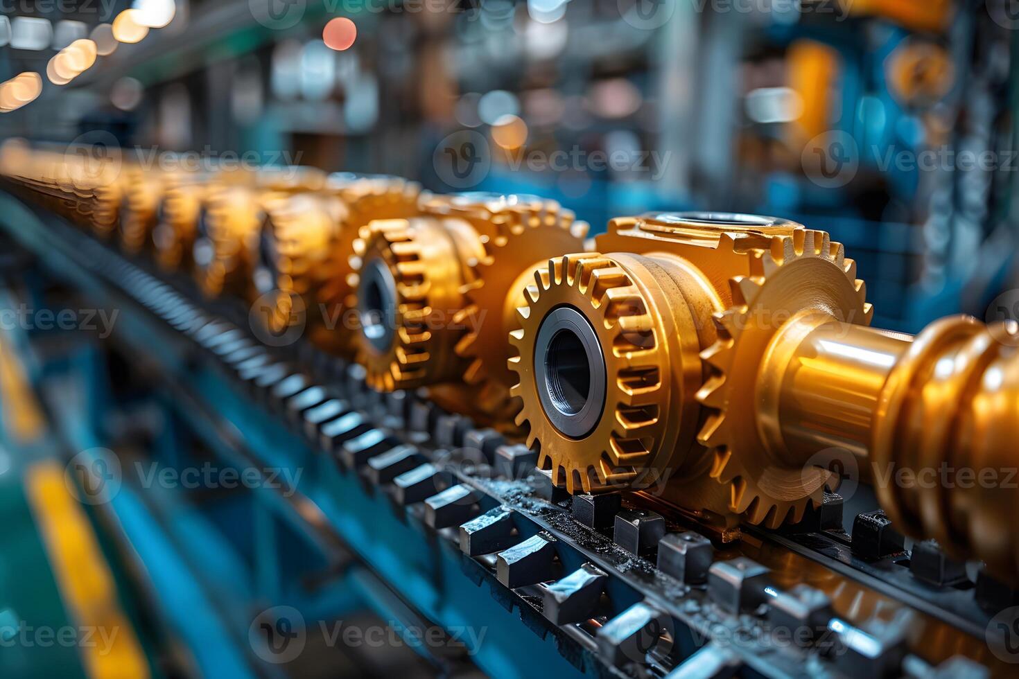Industrial Gear Manufacturing Process in a Modern Factory Setting ...