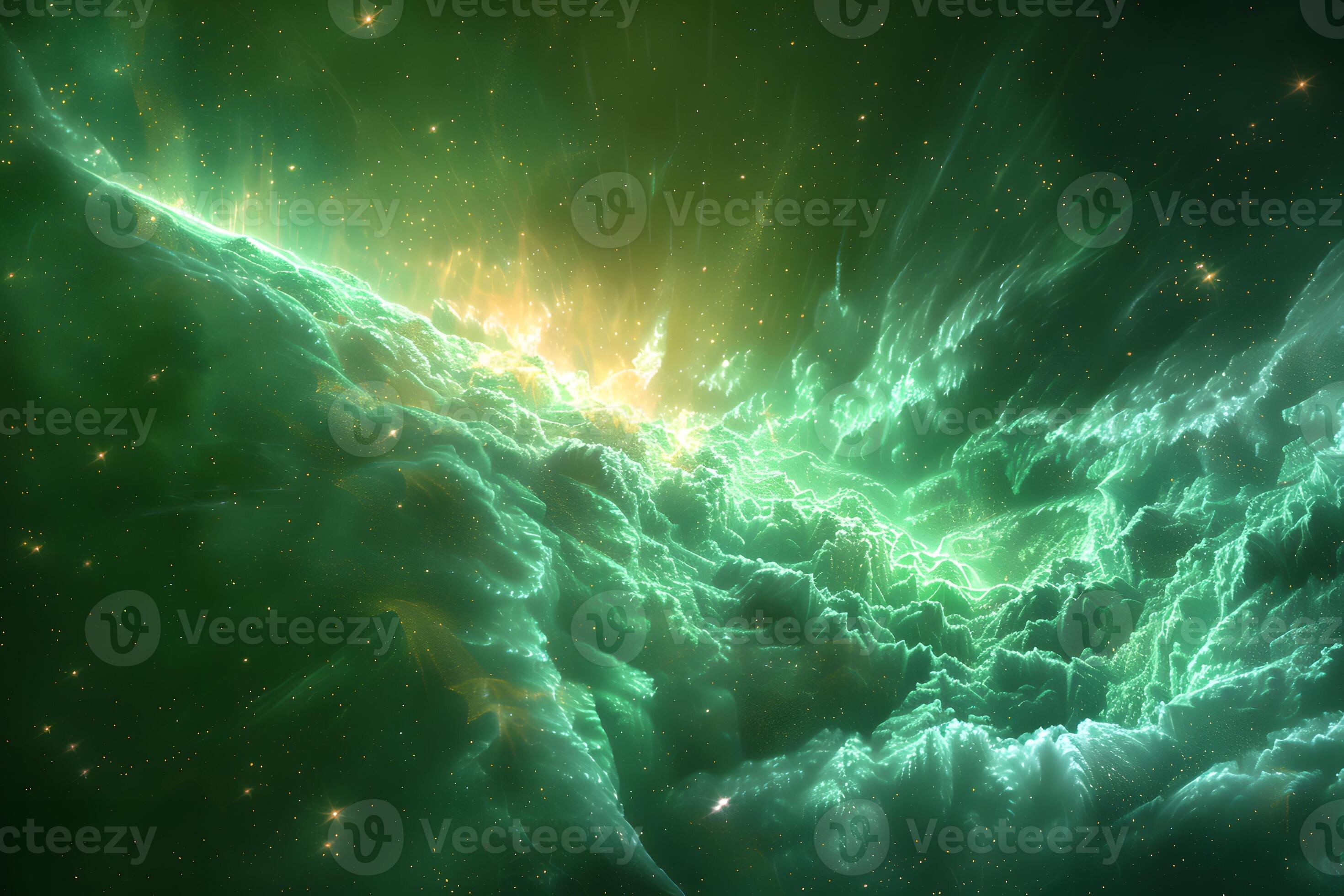 Enigmatic Green Nebula Galaxy with Cosmic Clouds for Science and Space ... Enigmatic Green Nebula Galaxy with Cosmic Clouds for Science and Space ...