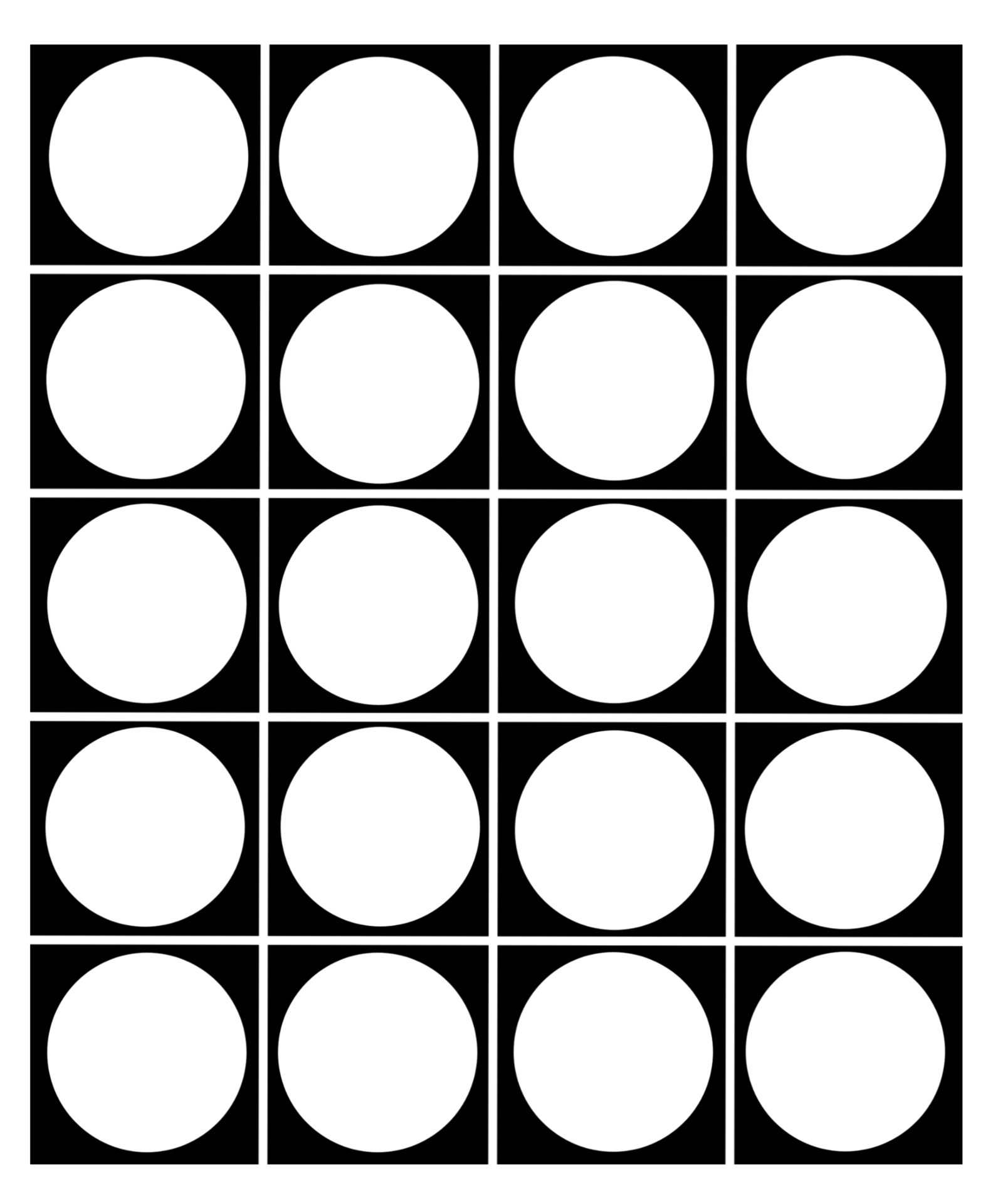 A black and white image of a grid of circles 53489470 PNG