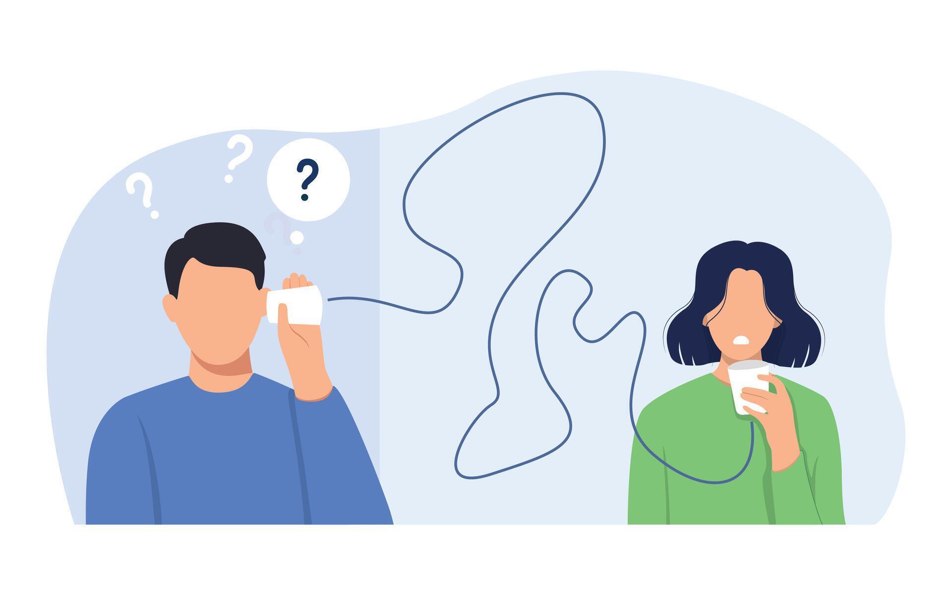Problems in communication concept. Miscommunicate unclear message and ... Problems in communication concept. Miscommunicate unclear message and ...