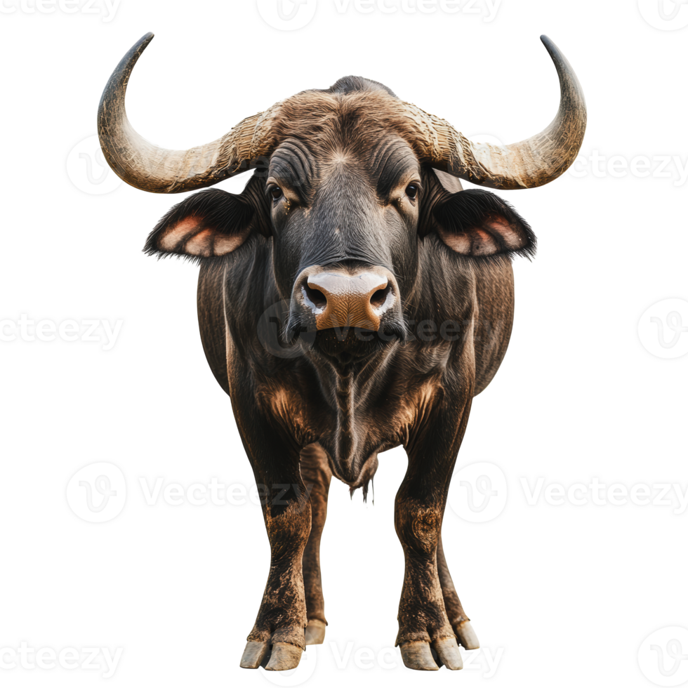 African Buffalo Standing On White Background 53506058 Png
