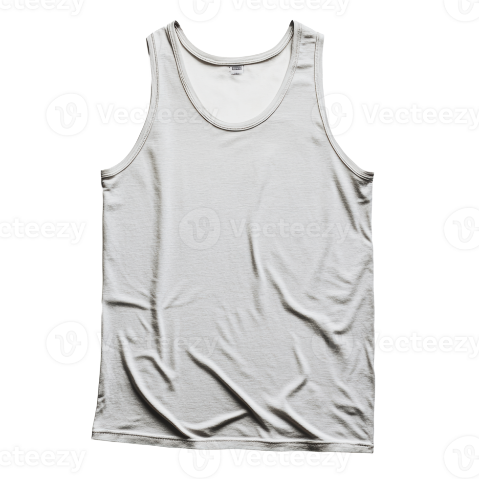 Plain White Tank Top Laid Flat On A Neutral Background 53506296 Png