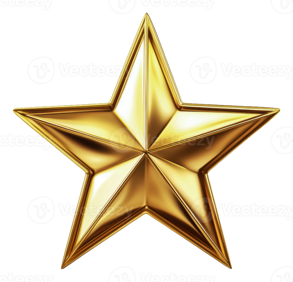 Golden star decoration on a white background, cut out - stock . 53506504 PNG