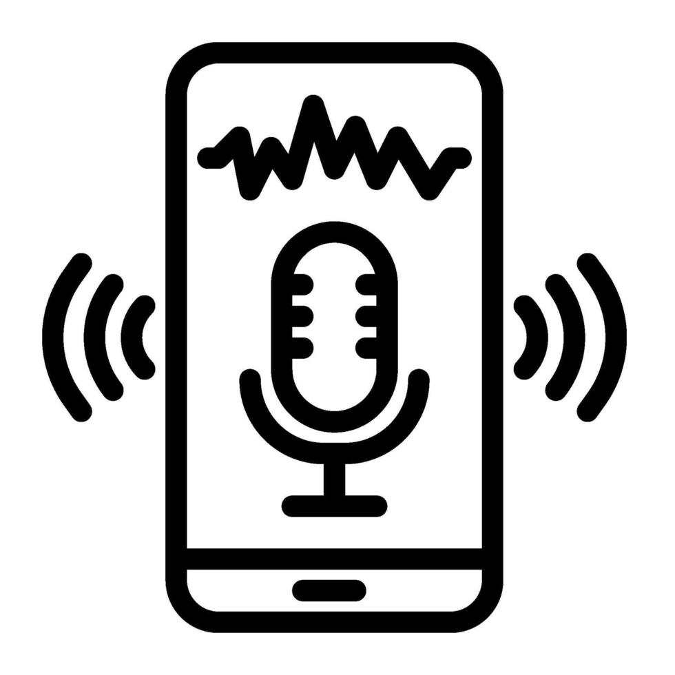Voice recognition icon line style 53514713 Vector Art at Vecteezy