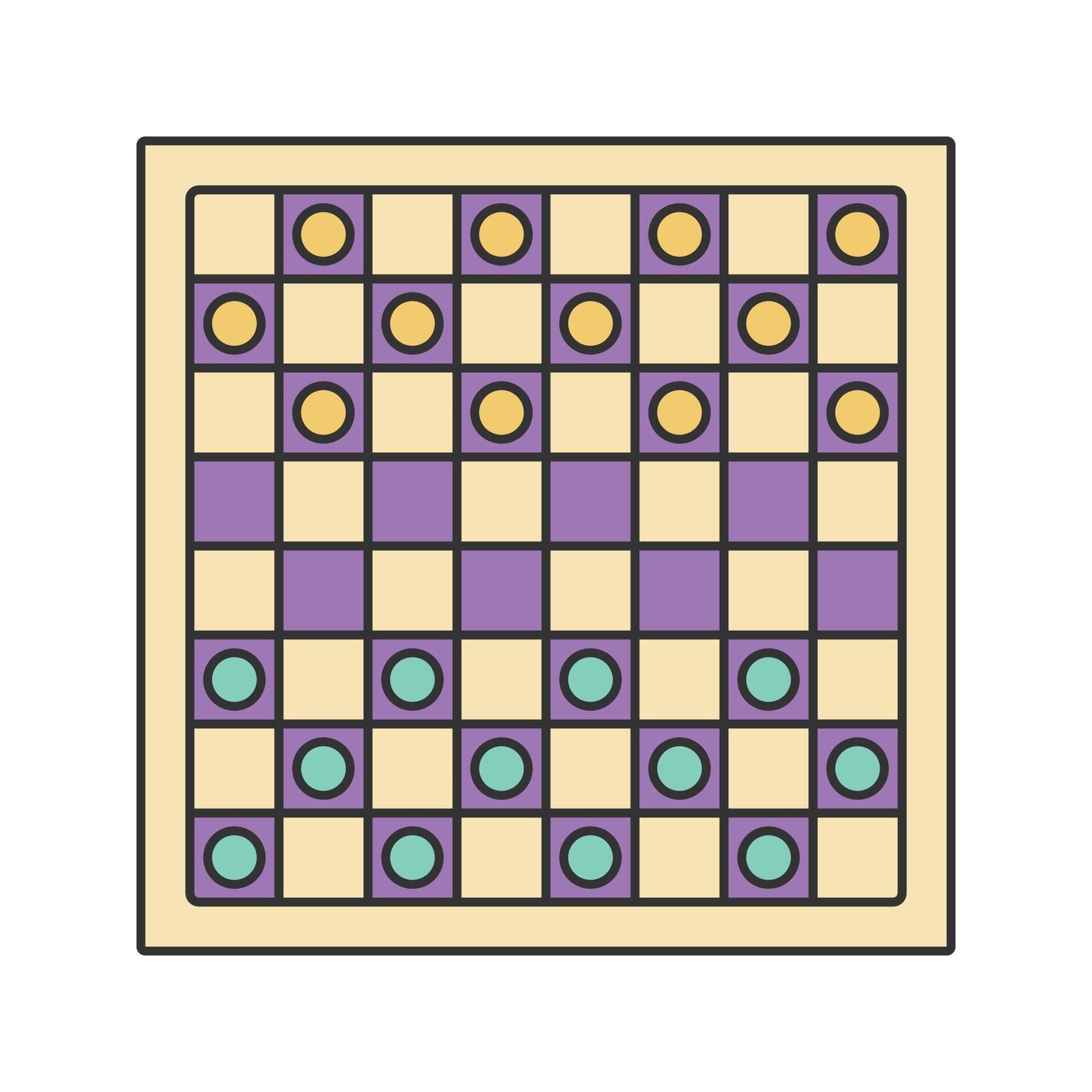 Checkerboard Game Icon Illustration with bright color palette in flat ...