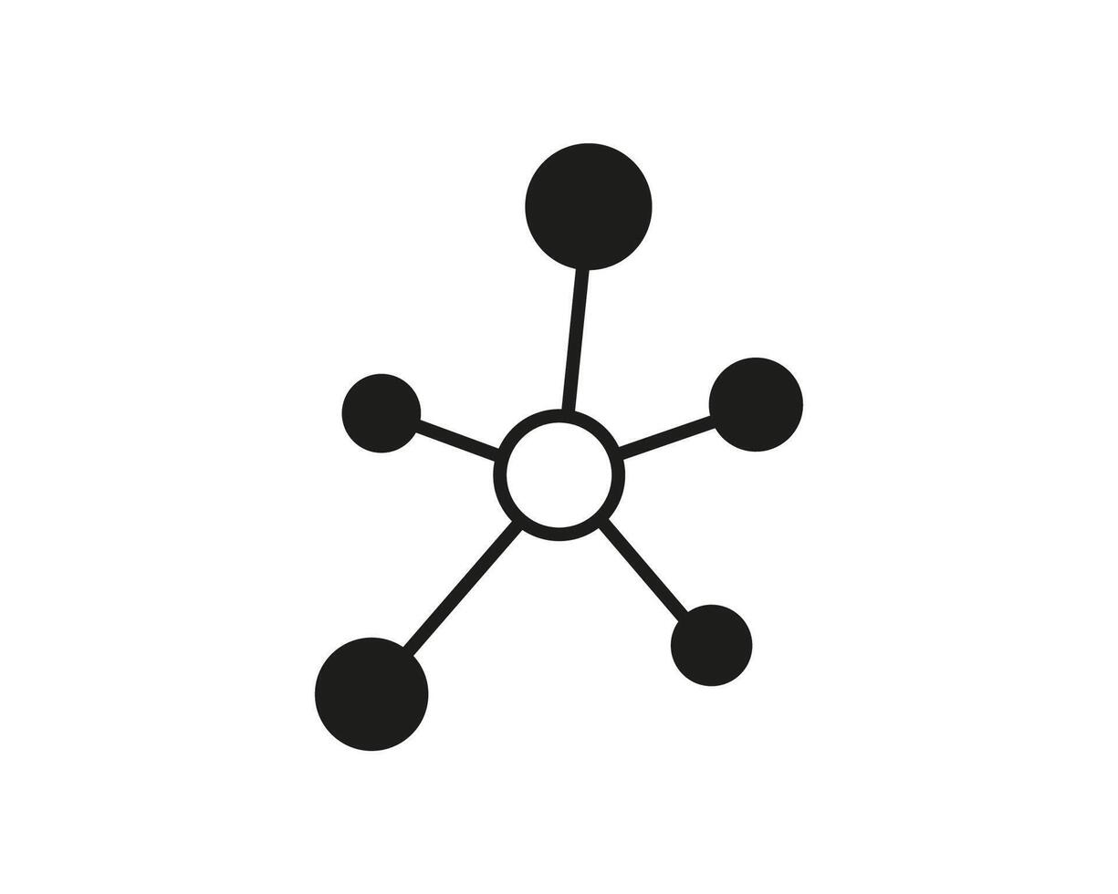 Hub Networks Connections System Symbol Line Icon Molecule Or Atom