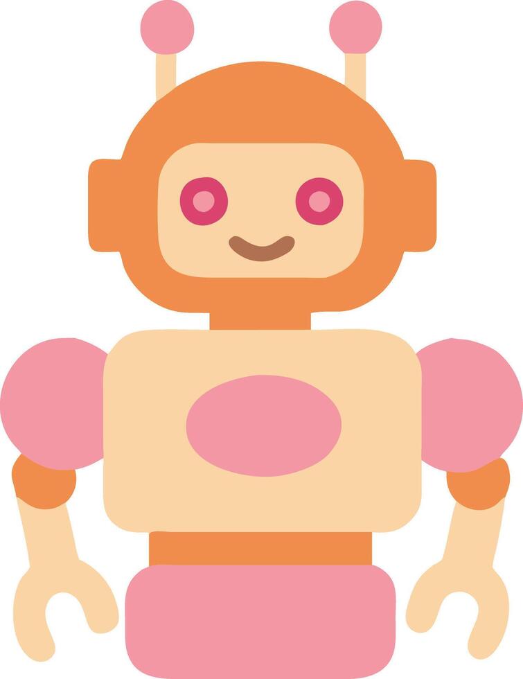 Cute Vibrant Robot Illustration with Smiling Face for Technology ...