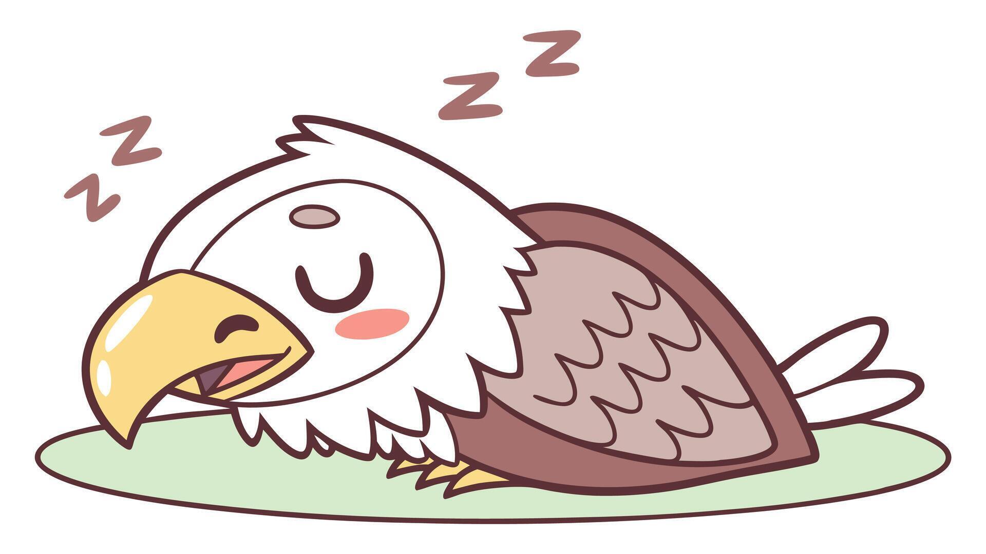 A Cartoon Bird Sleeping With Its Eyes Closed 53549456 Vector Art At Vecteezy