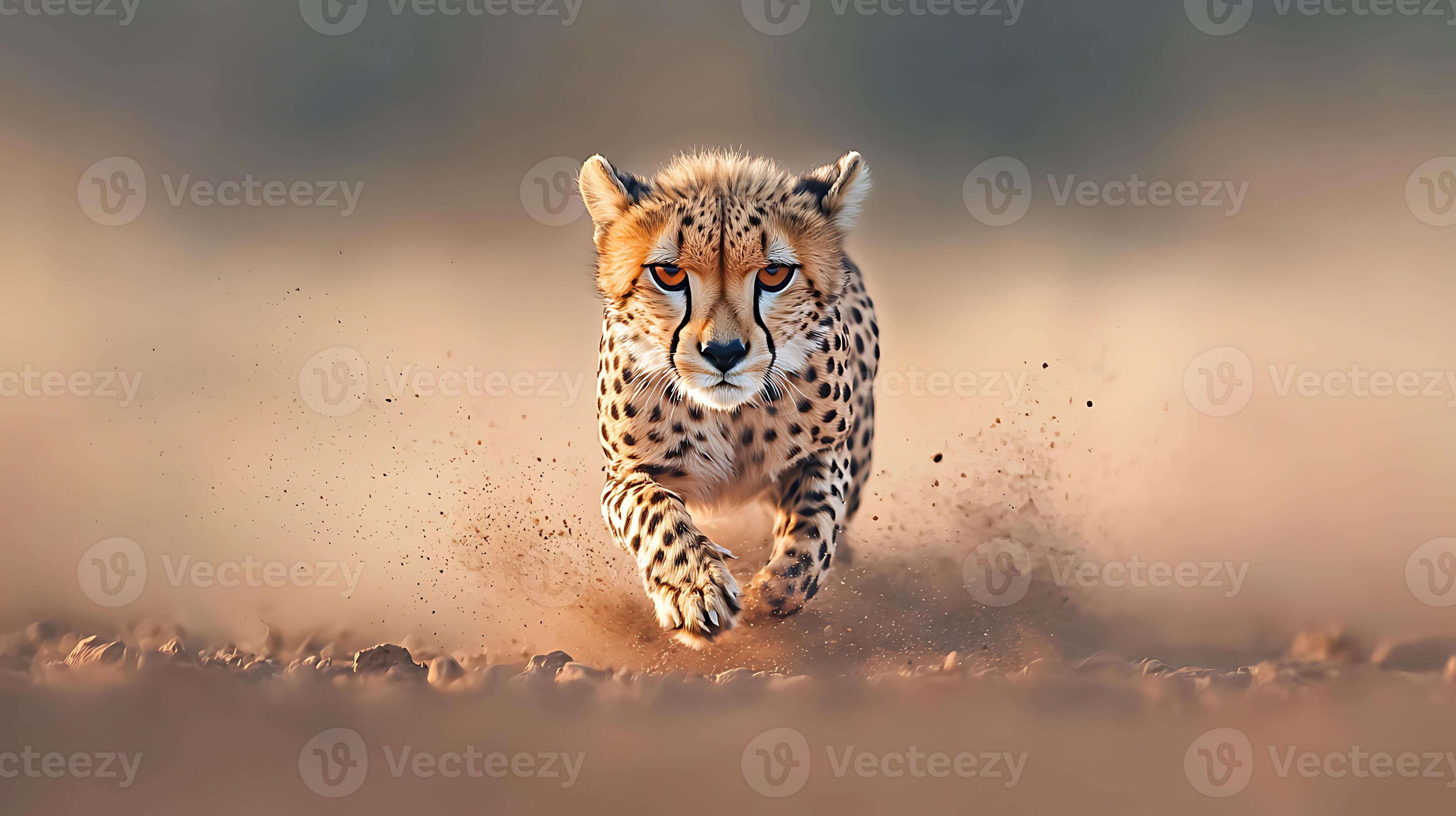 wildlife photo of cheetah running in savannah, showcasing its speed and agility. cheetah ...