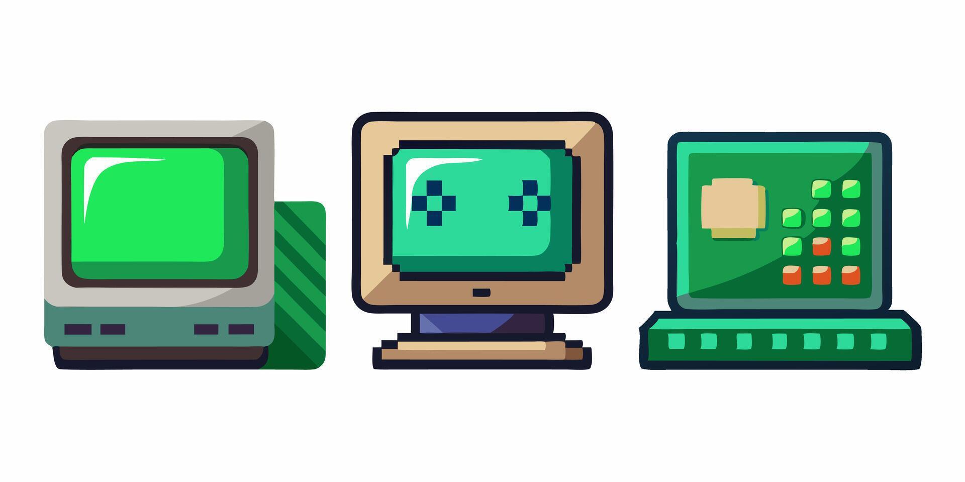 Retro computer icons illustration 53567989 Vector Art at Vecteezy