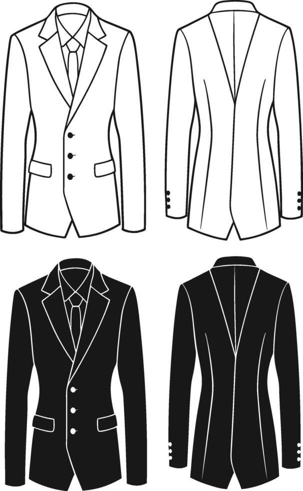 Timeless Tailored Suit Artistic Monochrome Design 53570029 Vector Art ...