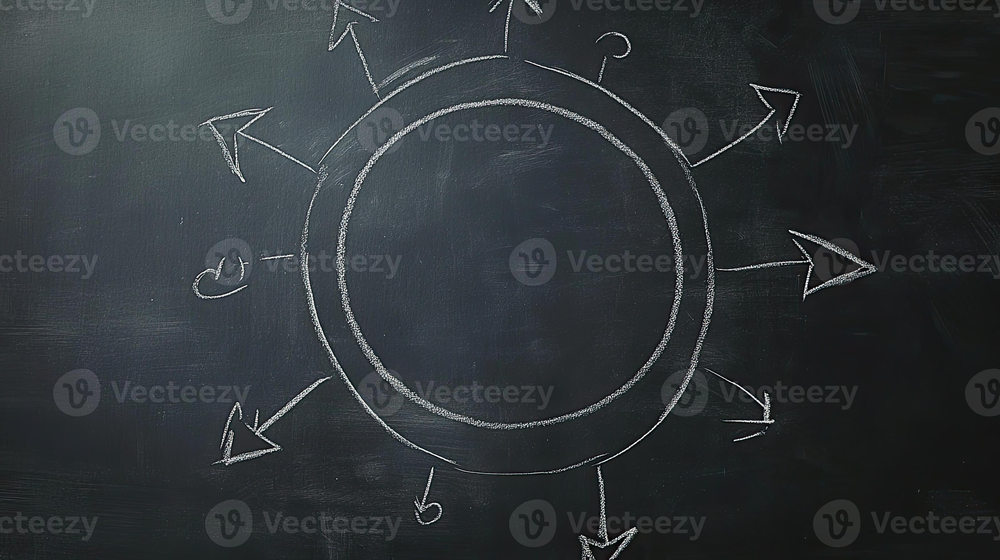 Chalkboard Circle Arrows Diagram. Concept of Connection and Teamwork ...