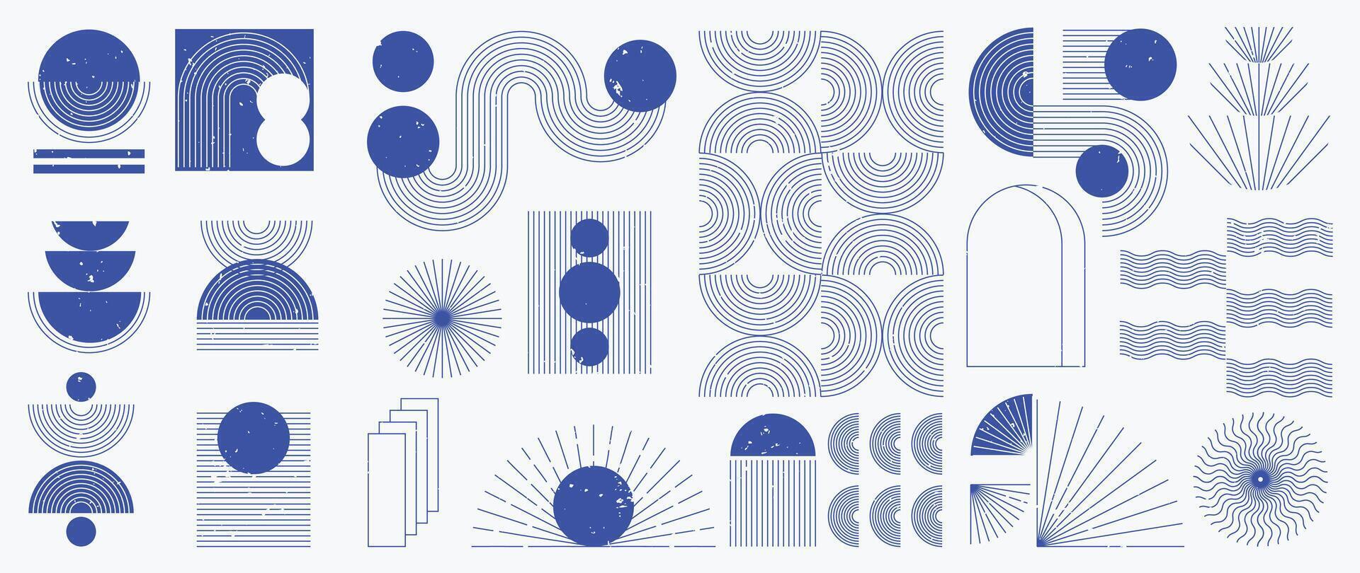 Blue colour abstract minimal element line set. 53575822 Vector Art at ...