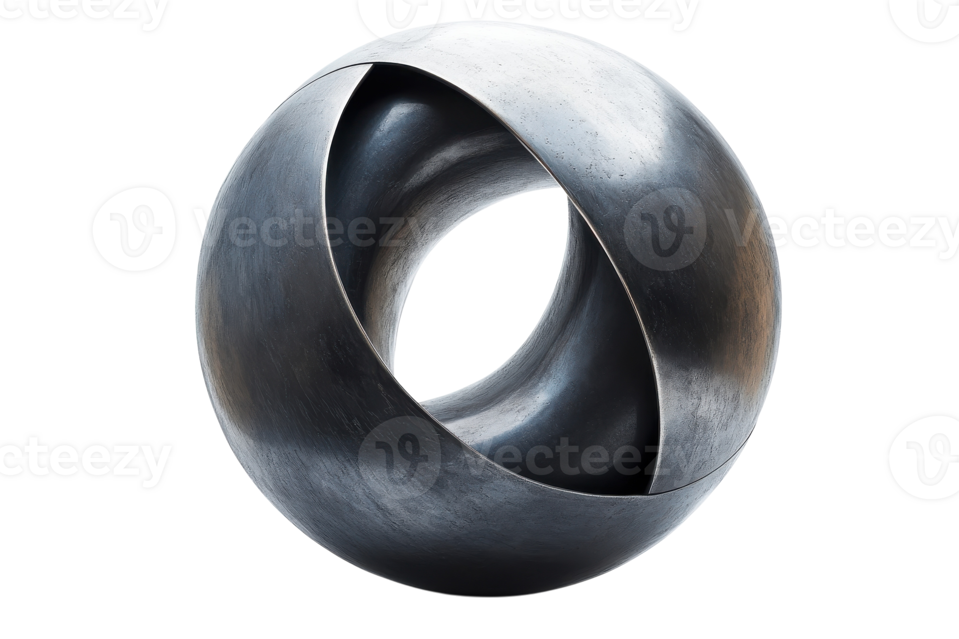 Sculpture Of A Metallic Abstract Form With Intersecting Curves Creating A Mesmerizing Visual