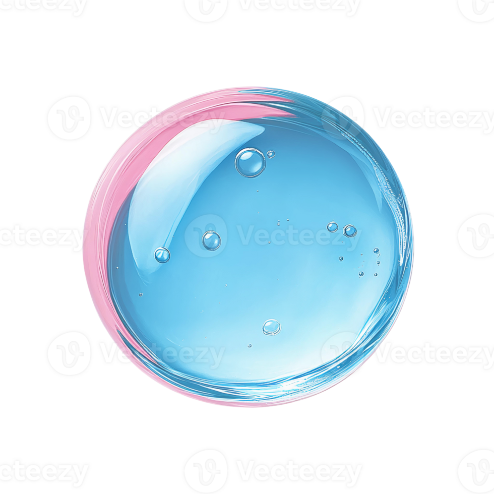 A Blue And Pink Bubble With Bubbles Floating Inside 53579208 Png