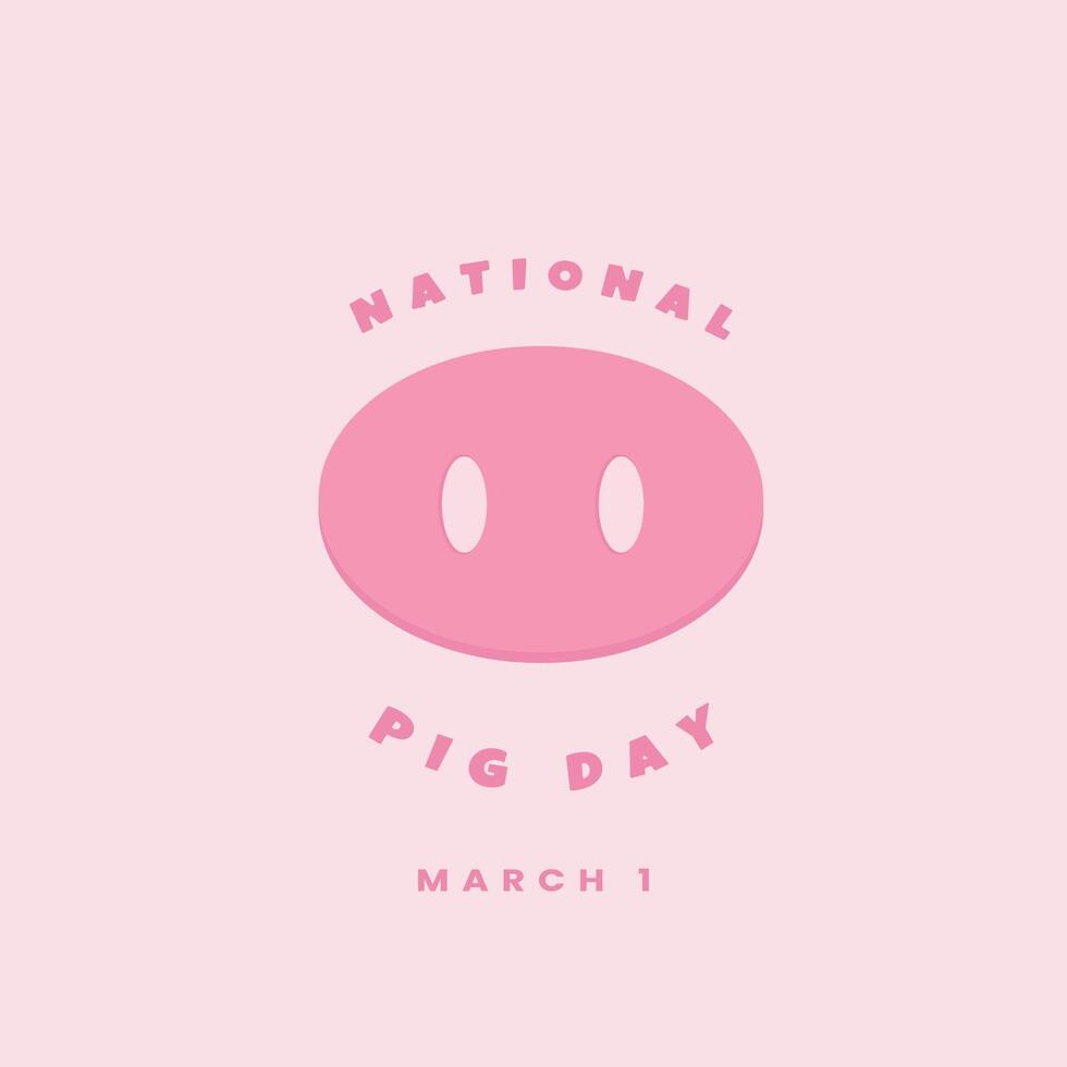 National Pig Day. March 1. Holiday. Template for social media ...