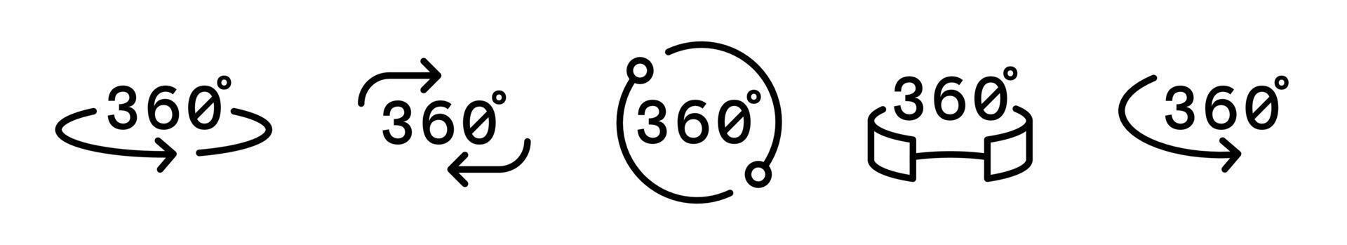 360 degree views icons set. 360 degree rotation. Rotation icons. EPS 10 ...