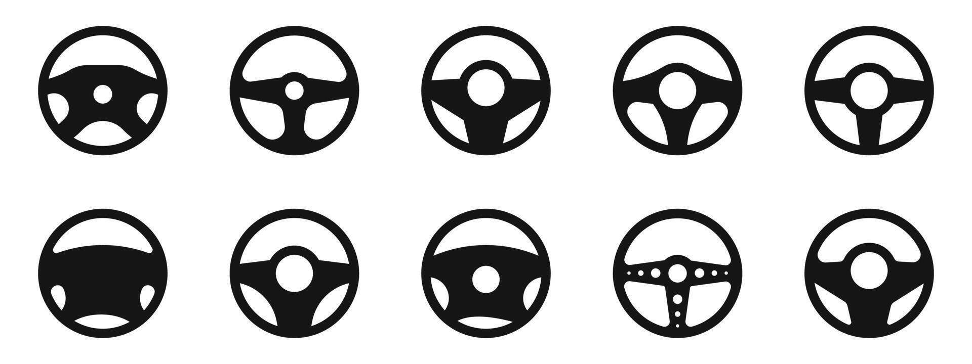 Steering wheel icon collection. Car Steering wheels icon set. Driving ...