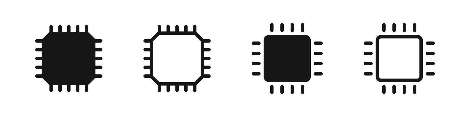 Processor Icons Chip Icon Set Cpu Icons Microprocessor Chip Icons