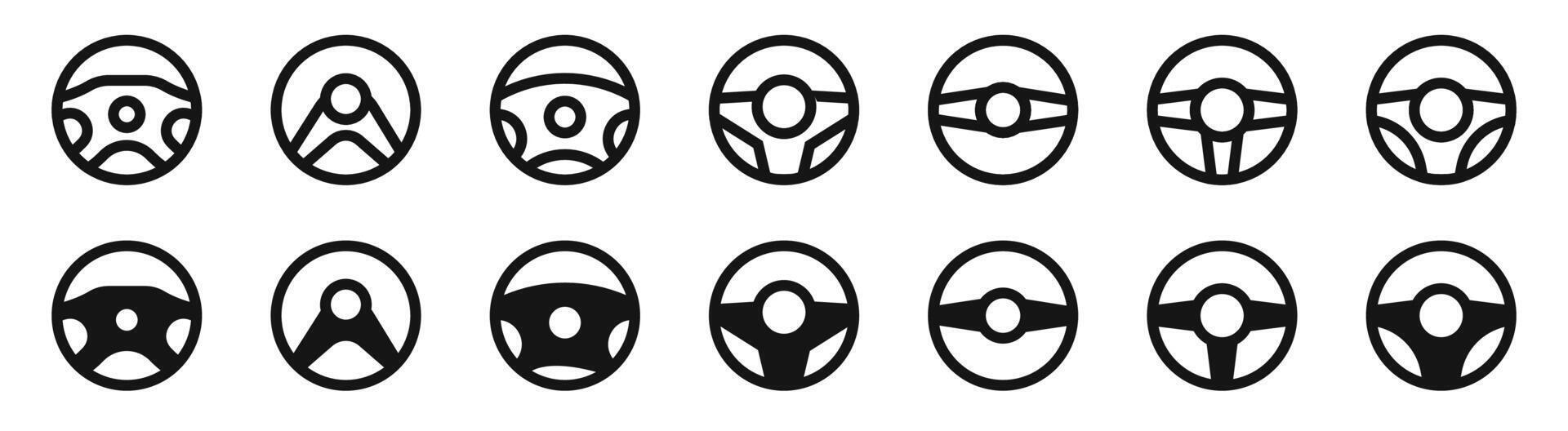Car Steering wheels icon set. Steering wheel icon set. Driving wheel ...