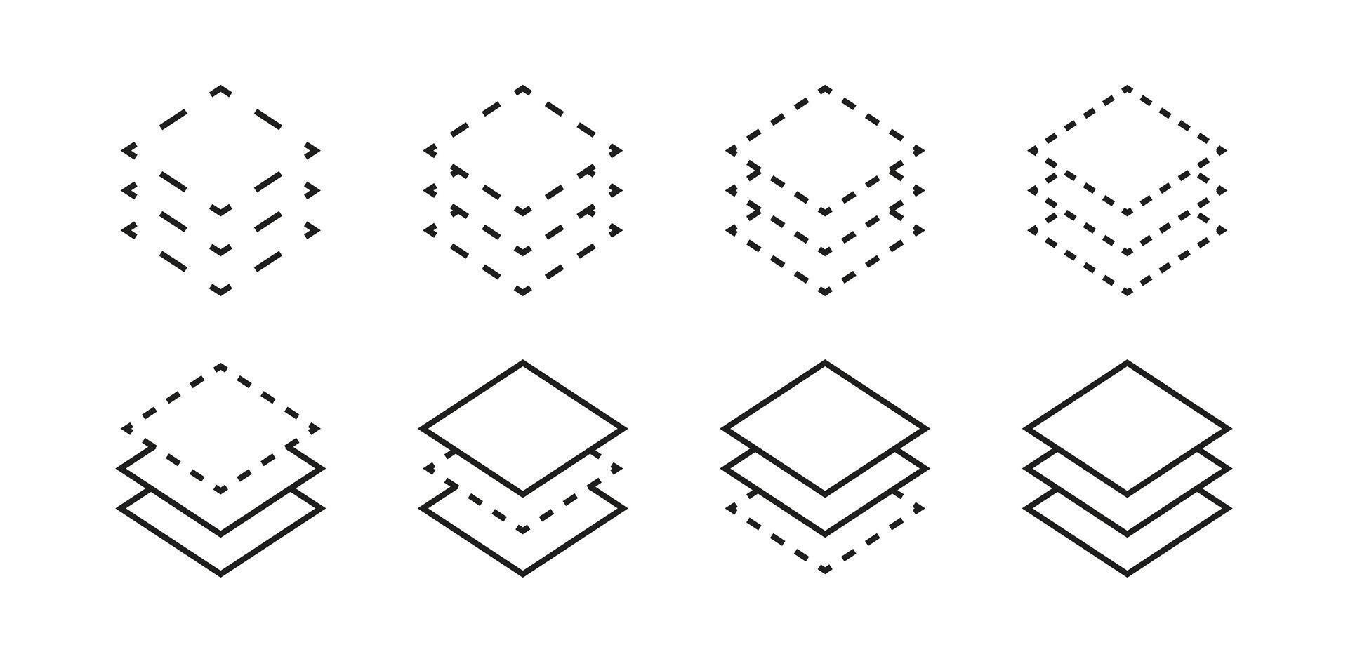 Layers Icon Set Layer Icon Collection Line Layer Icons Line Set Eps 10 53585571 Vector Art