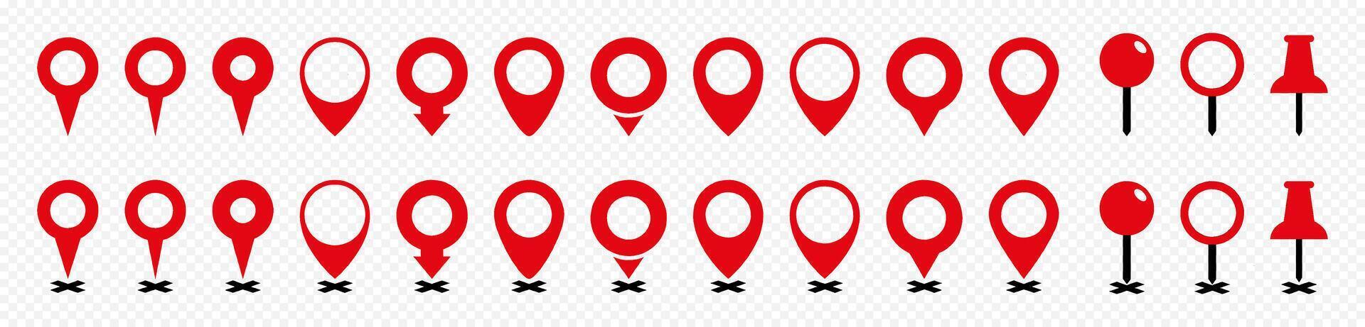 Location pin icon set. Location icon. Map marker pointer icon collection. Map pin place marker ...
