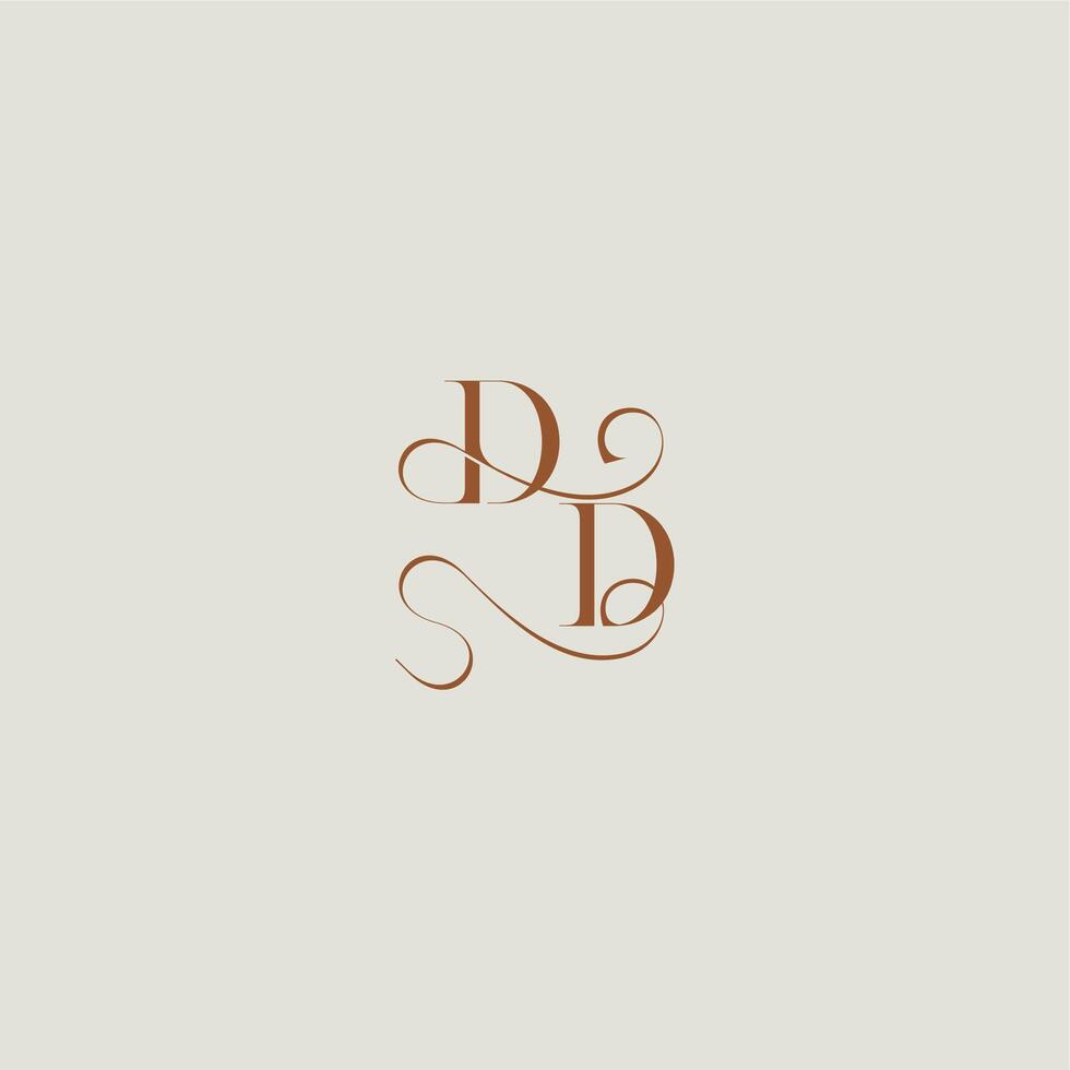 monogram wedding style logo concept initial with thin line DD contemporary modern curvy letter ...
