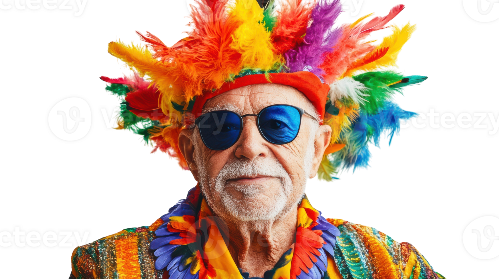A Colorful Carnival Costume Worn By An Elderly Man Perfect For Celebrations Festivals And