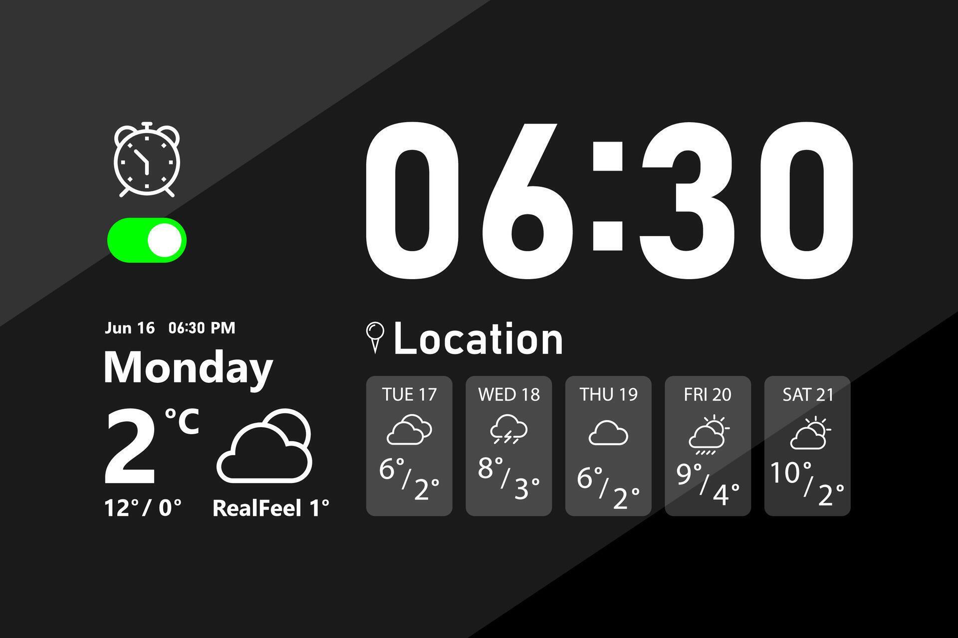 digital modern alarm clock interface with electronic digits. clock icon 53654472 Vector Art at ...