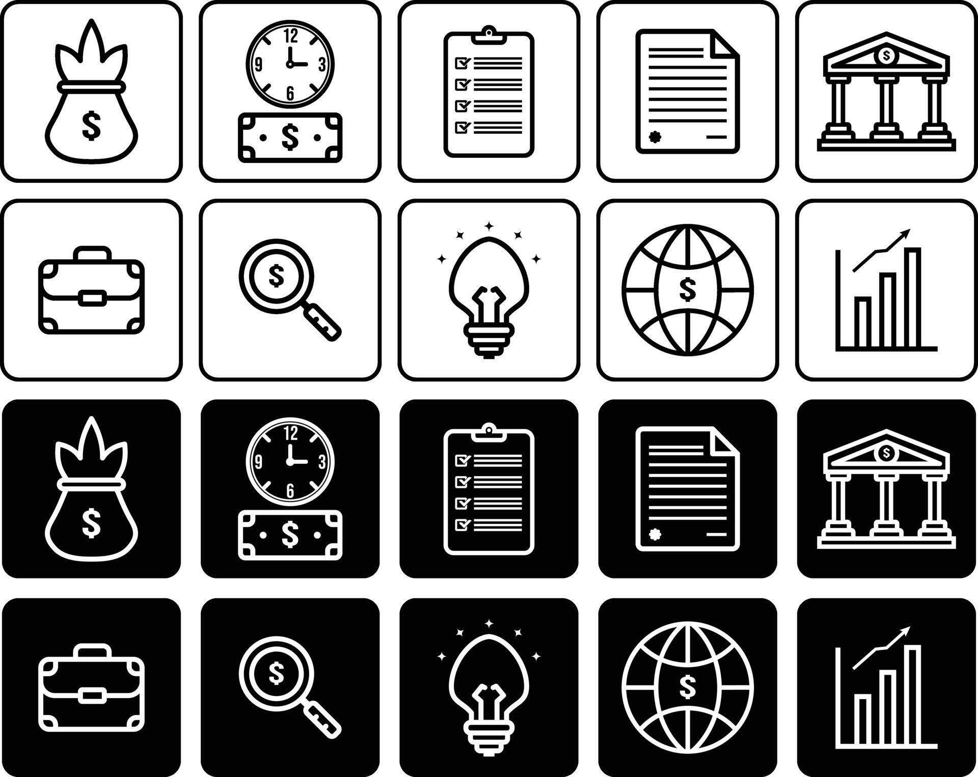 Business and financial icons 53657313 Vector Art at Vecteezy