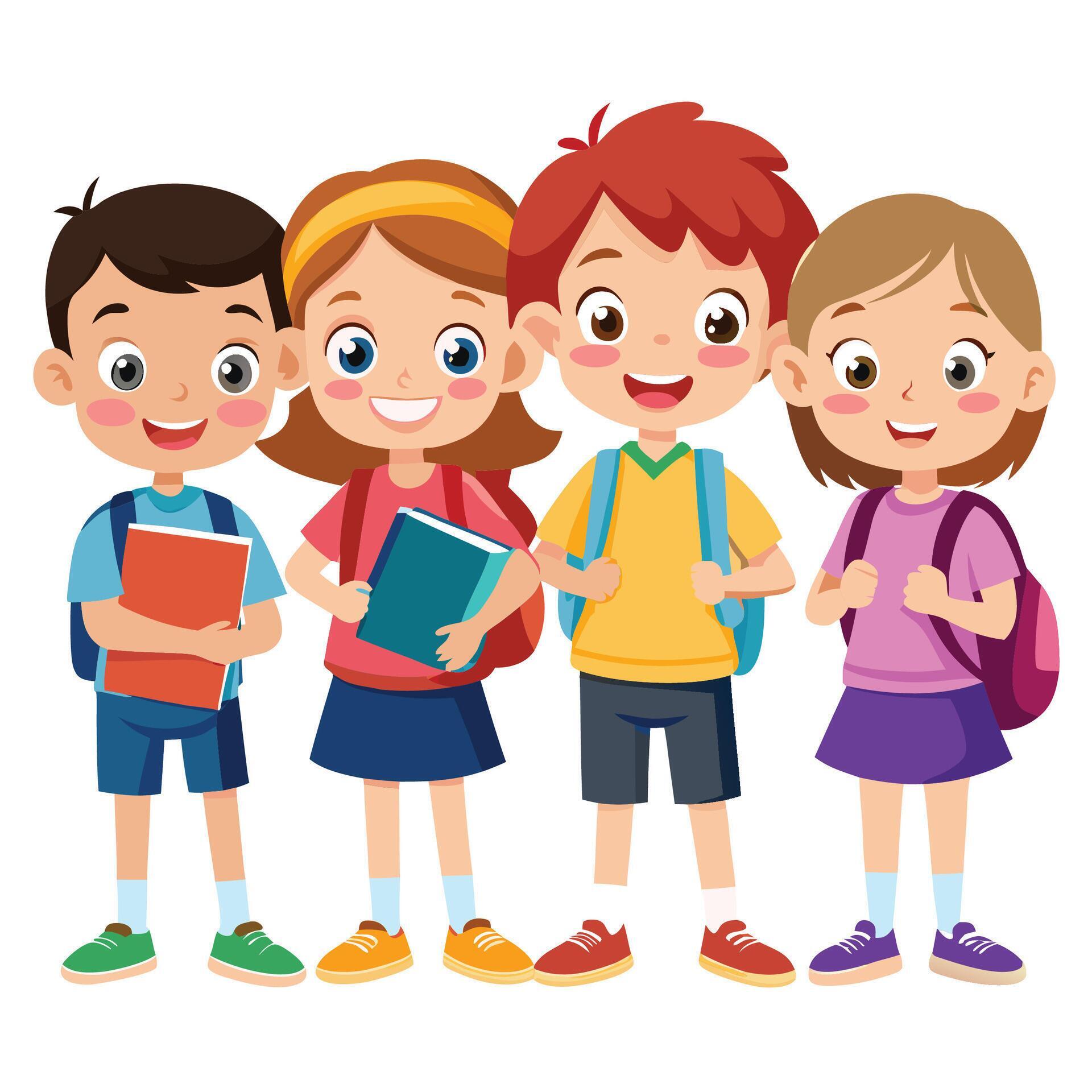 school kids illustration 53670086 Vector Art at Vecteezy
