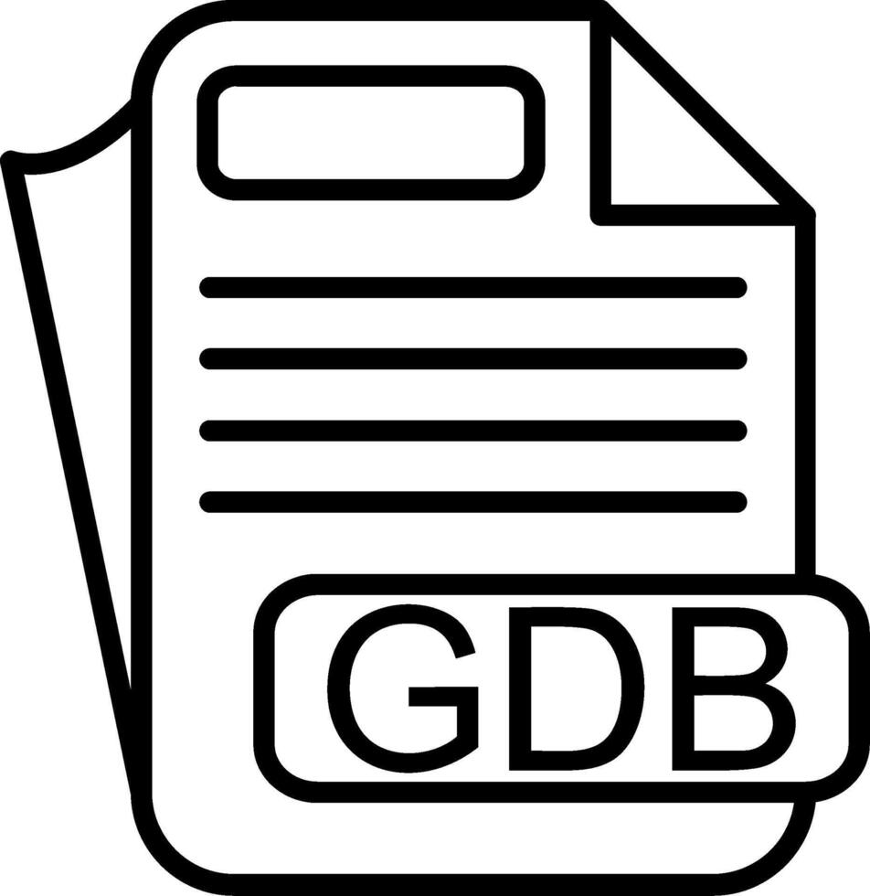 Gdb File Format Line Icon 53677443 Vector Art At Vecteezy